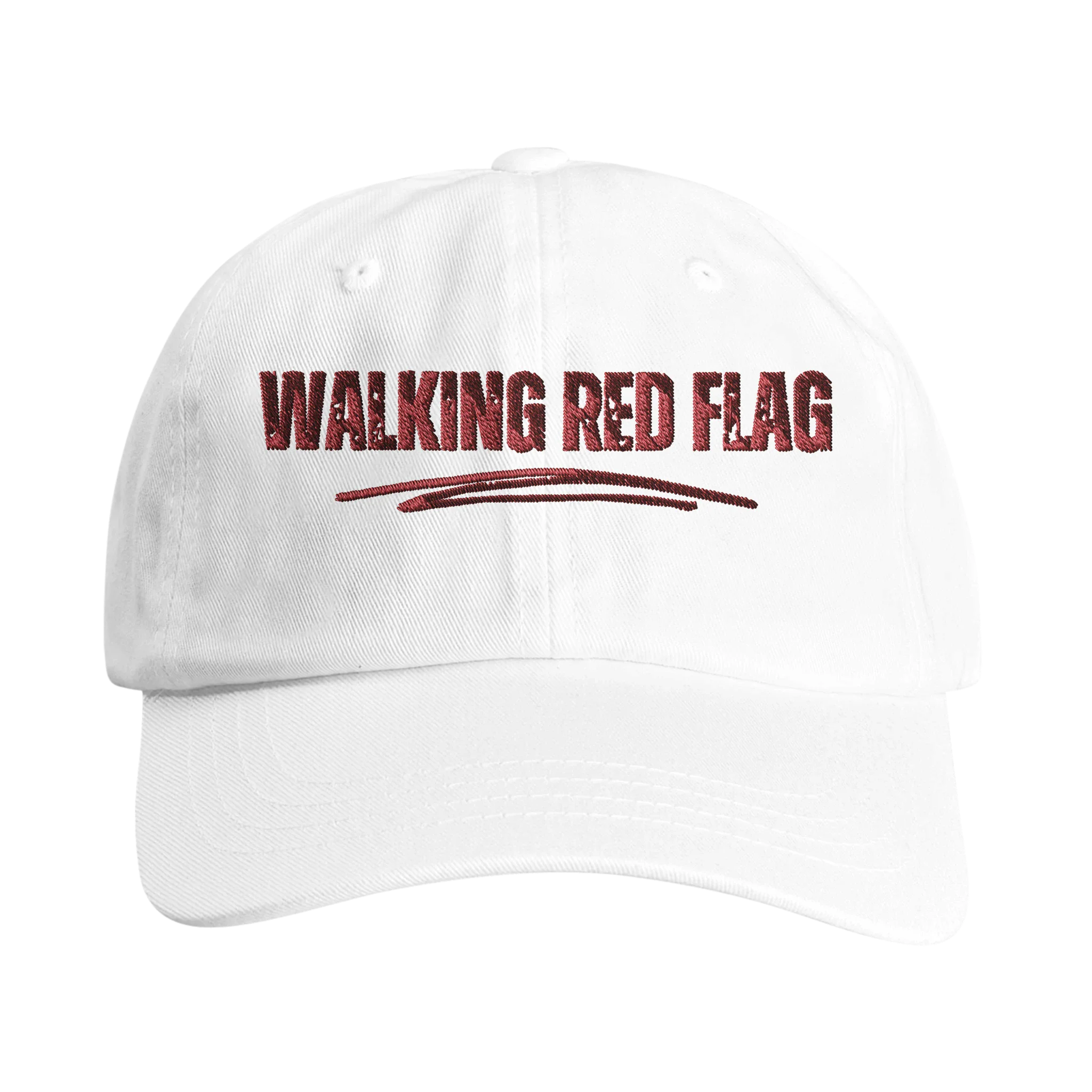 Walking Red Flag Hat | Funny Embroidered Dad Hat | Self-Aware Meme Cap ...